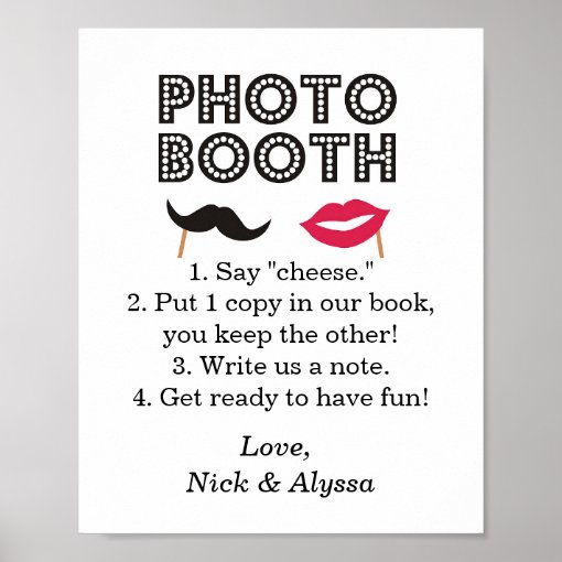 Photo Booth Wedding/Party Sign | Zazzle