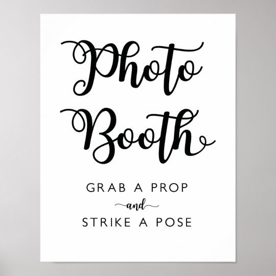 Photo Booth Wedding Sign | Modern Calligraphy | Zazzle.com