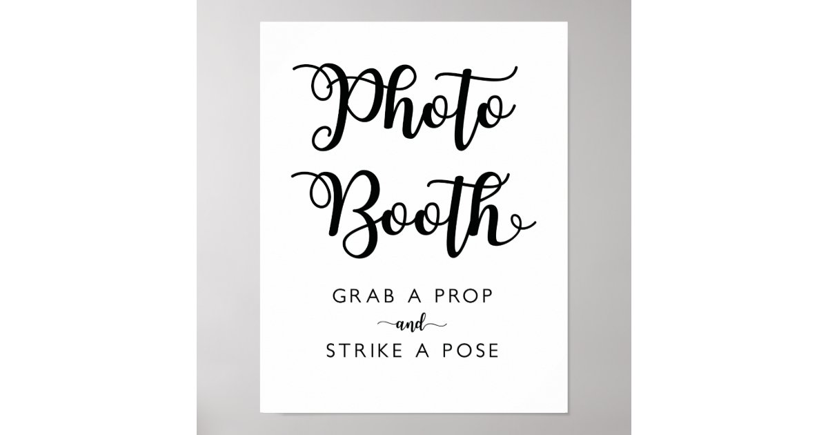 Photo Booth Wedding Sign | Modern Calligraphy | Zazzle