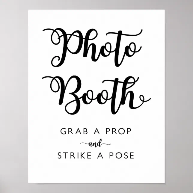 Photo Booth Wedding Sign | Modern Calligraphy | Zazzle