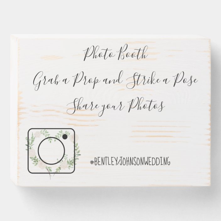 Photo Booth Wedding Sign Personalized Botanical | Zazzle.com