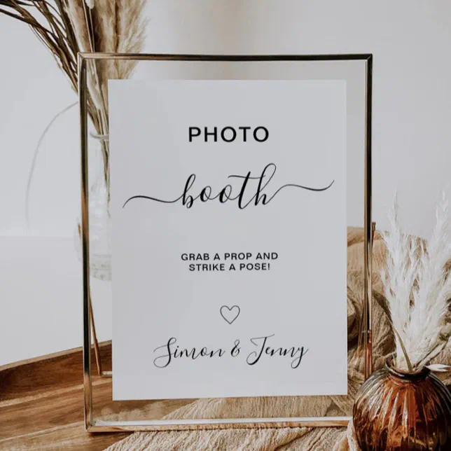 Photo Booth Wedding Sign Template | Zazzle