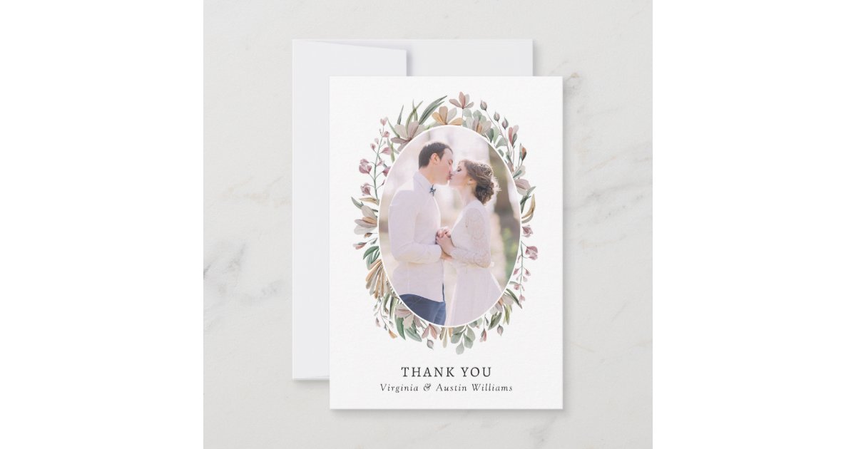 Photo Botanical Thank You Card | Zazzle