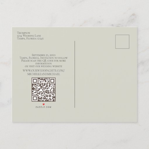 Photo Budget Modern Wedding Save the Date QR Code Announcement Postcard ...