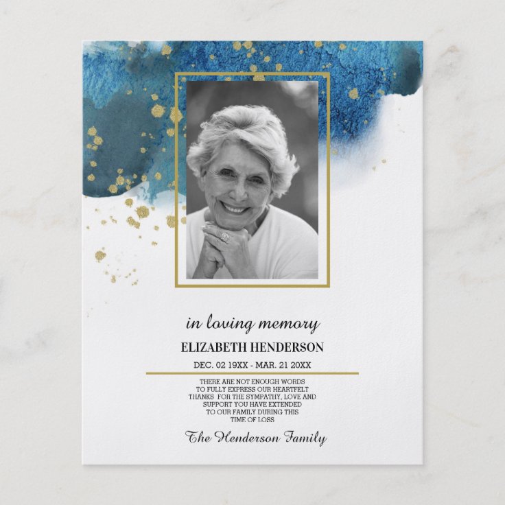 PHOTO Budget Sympathy In Loving Memory. Flyer | Zazzle
