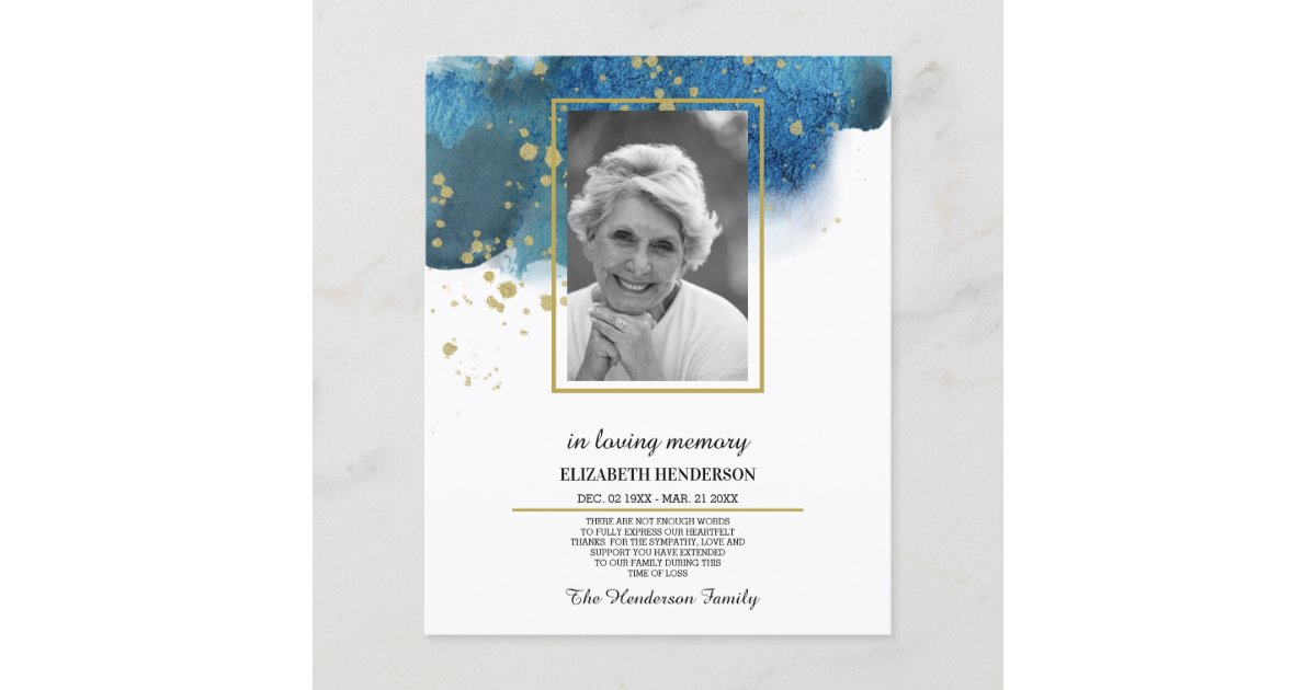 PHOTO Budget Sympathy In Loving Memory. Flyer | Zazzle