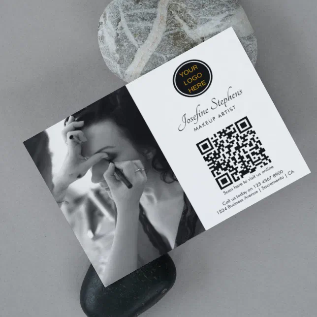 Photo Business Logo QR Code Makeup Artist Flyer | Zazzle