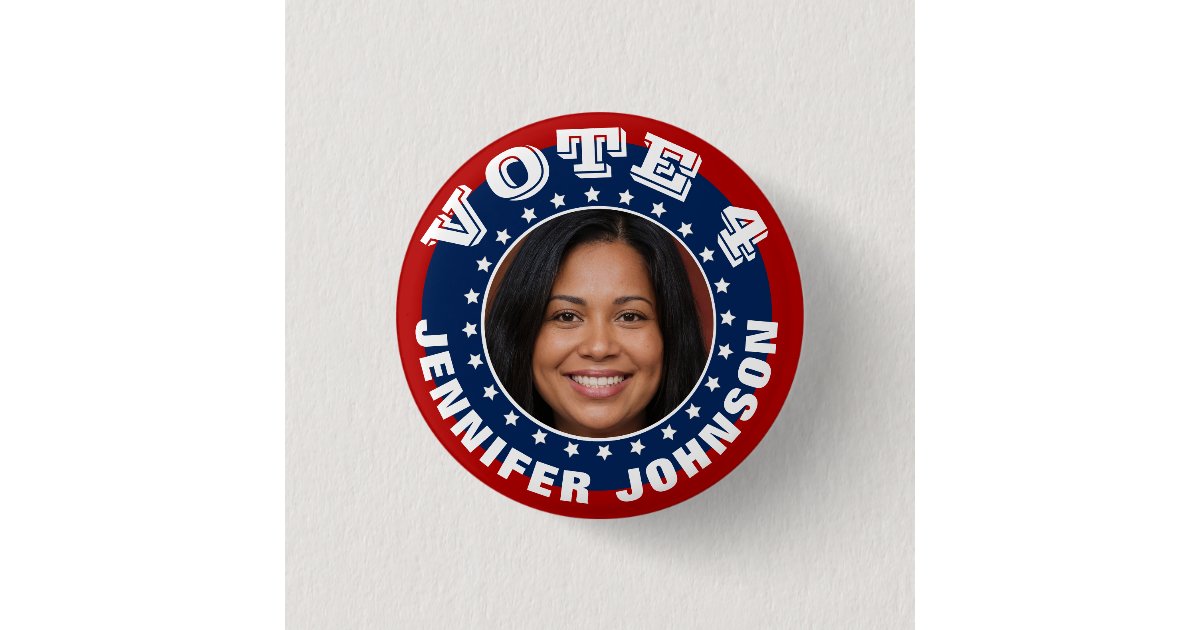 Photo Campaign Template Custom Button | Zazzle