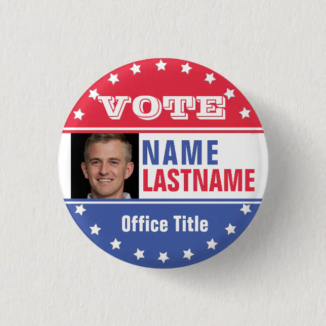 Photo Campaign Template for Elections Button | Zazzle