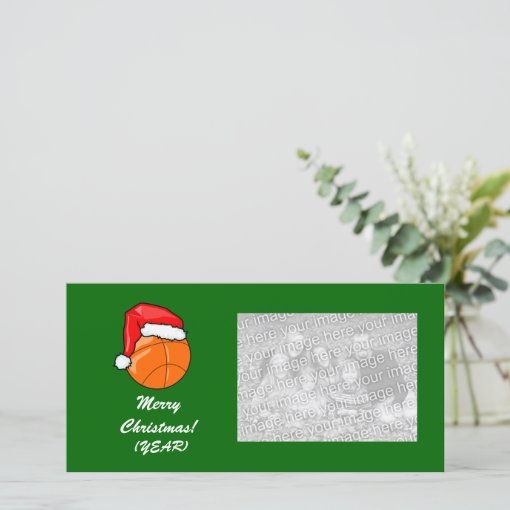 Photo Card - Christmas Basketball | Zazzle