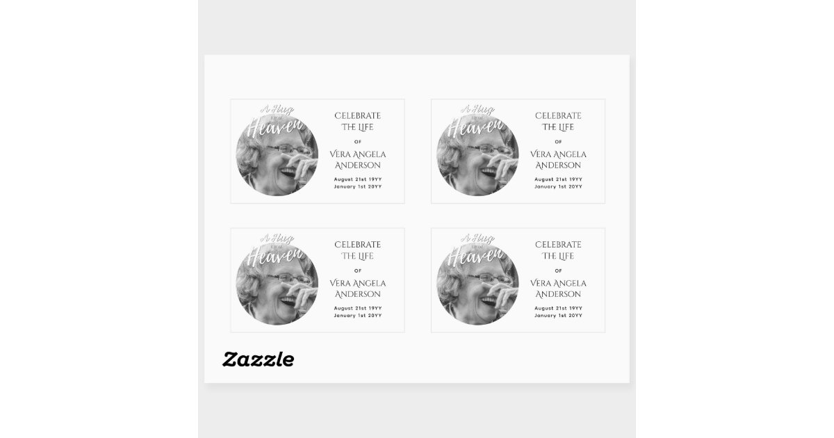 PHOTO Celebration of Life Funeral Memorial Wake Rectangular Sticker ...