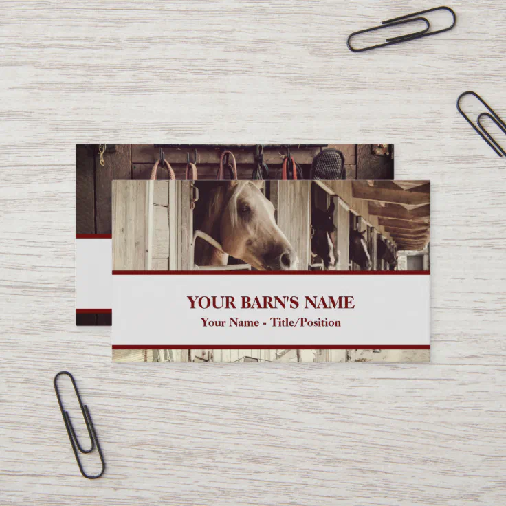 Photo-centric Simple Horse / Equestrian Business Card | Zazzle
