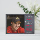 Photo Chalkboard Background -3x5 Grad Announcement | Zazzle