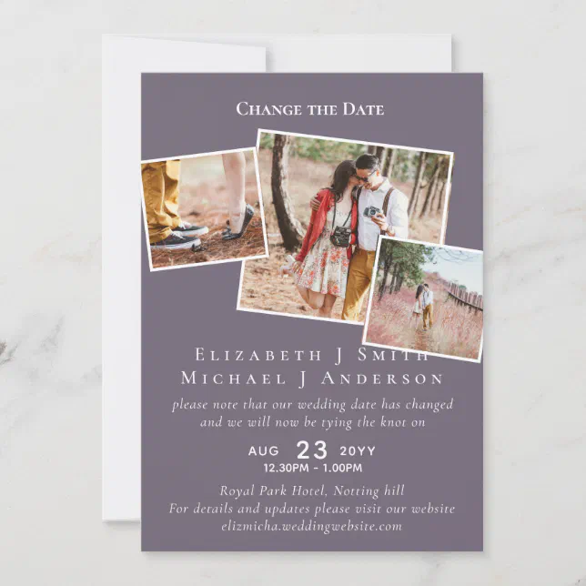 PHOTO Change the Date Plans Postponement ANY Event | Zazzle