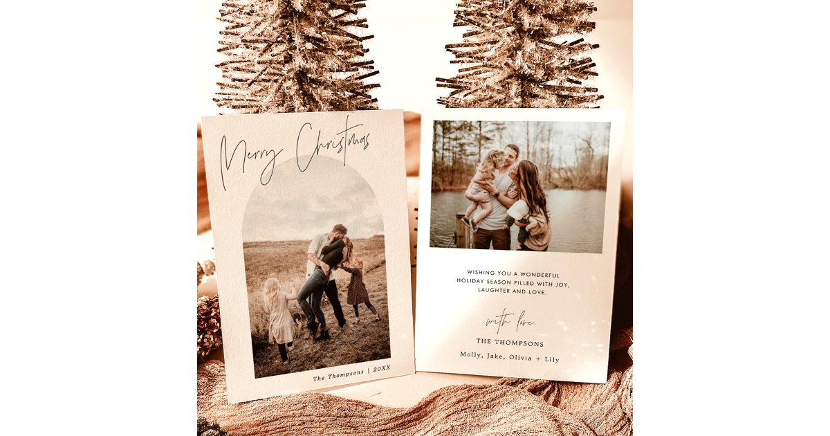 Photo Christmas Card | Arched Photo Holiday Card | Zazzle
