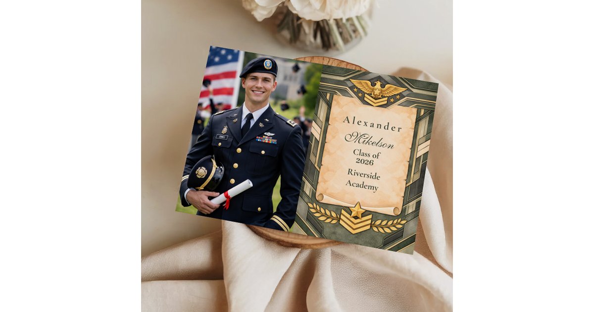 Photo Classic Military Graduation Ceremony Announcement | Zazzle