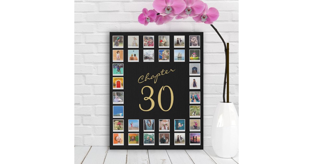 Photo Collage 30th Birthday Chapter 30 Faux Canvas Print | Zazzle