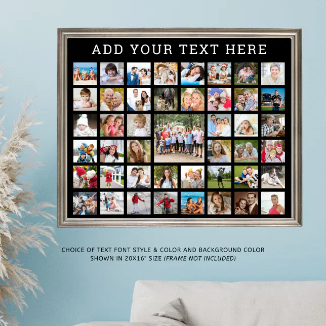 Photo Collage 45 Photos Personalized Custom Color | Zazzle