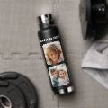 Photo Collage - 6 Photos Collage Custom Text Water Bottle | Zazzle