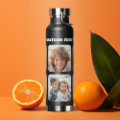 Photo Collage - 6 Photos Collage Custom Text Water Bottle | Zazzle