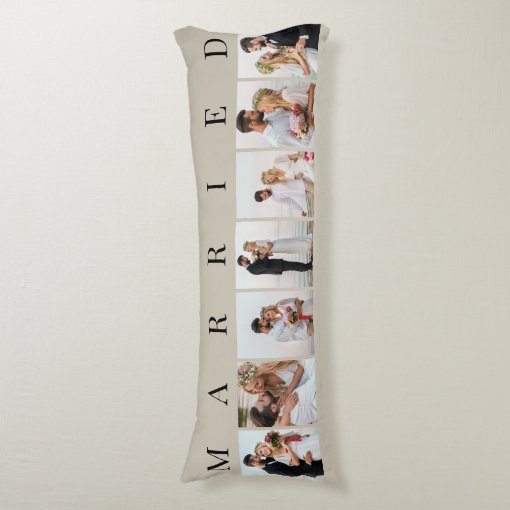 Photo Collage 7 Picture Natural and Black MARRIED Body Pillow | Zazzle