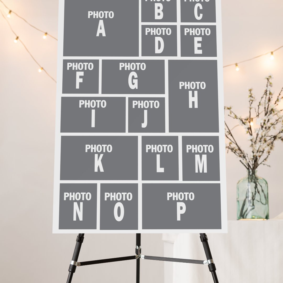 Photo Collage Board with 16 photos | Zazzle