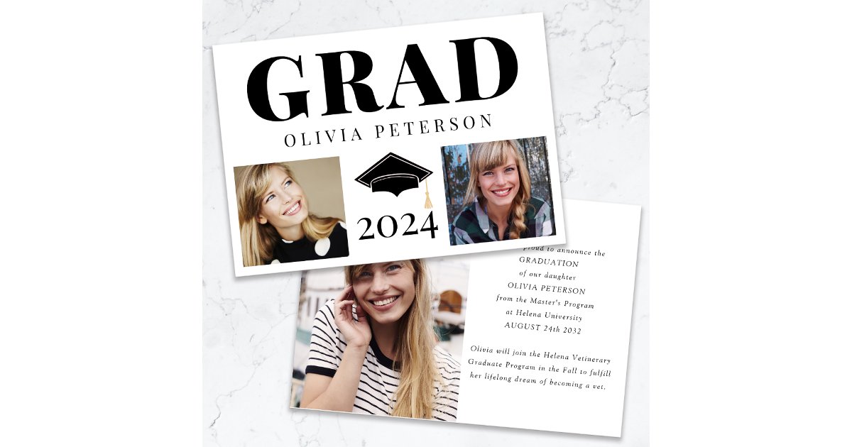 Photo Collage Class of 2024 Graduation Announcement | Zazzle