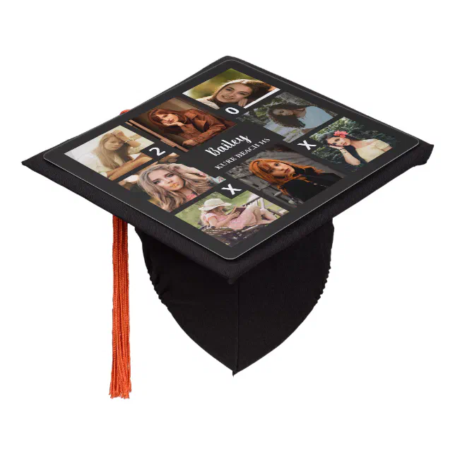 Photo Collage & Class Year Graduation Cap Topper | Zazzle