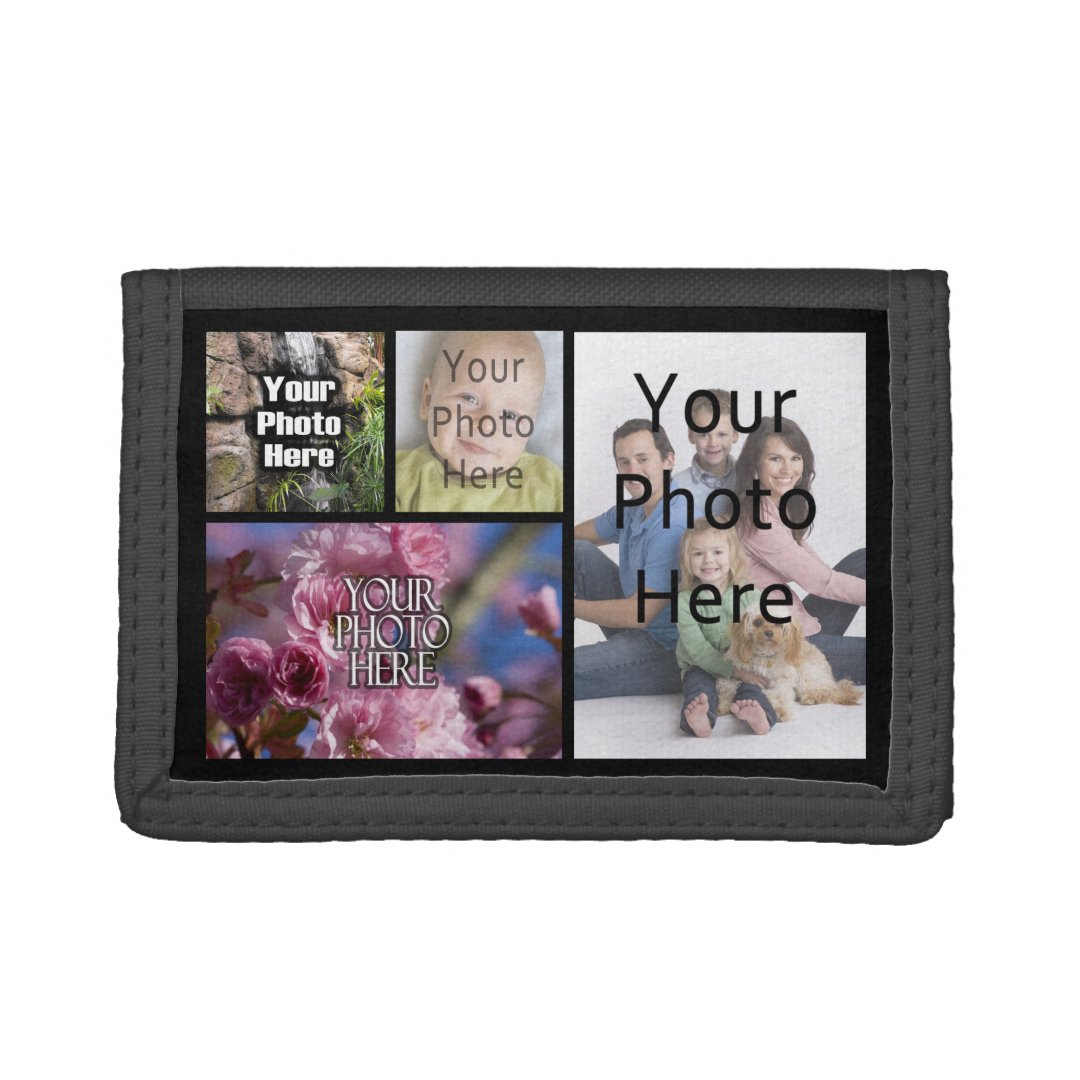 Photo Collage Custom Digital Picture Trifold Wallet | Zazzle