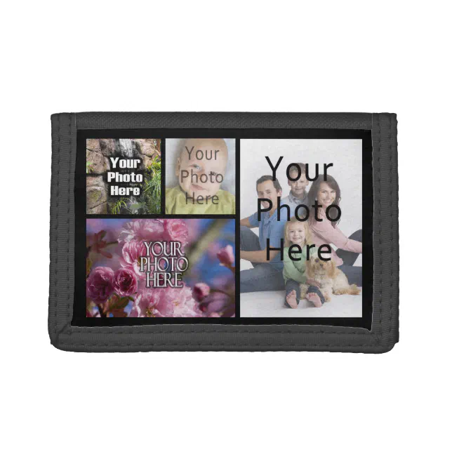 Photo Collage Custom Digital Picture Trifold Wallet | Zazzle