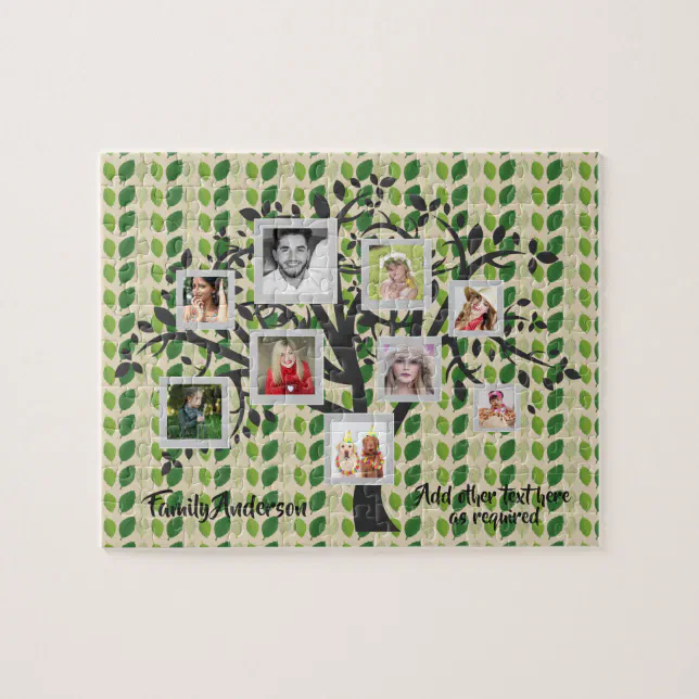 Photo Collage Family Tree Template Personalized 2 Jigsaw Puzzle | Zazzle