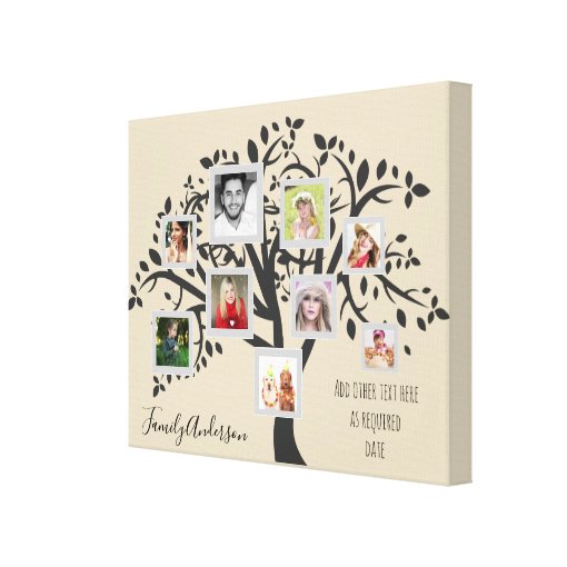 Photo Collage Family Tree Template Personalized Canvas Print | Zazzle