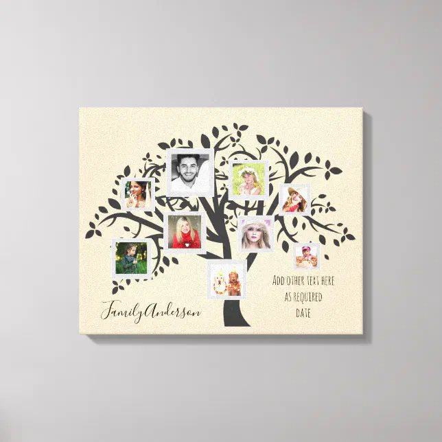 Photo Collage Family Tree Template Personalized Canvas Print | Zazzle