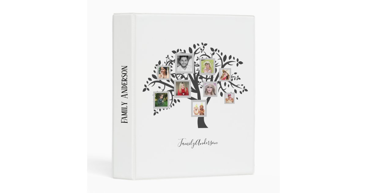 Photo Collage Family Tree Template Personalized Mini Binder | Zazzle