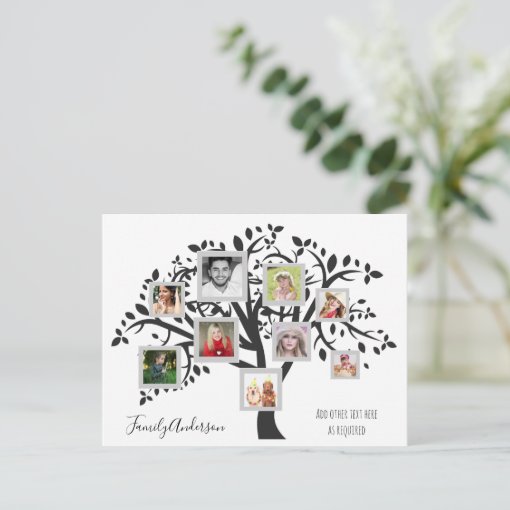 Photo Collage Family Tree Template Personalized Postcard | Zazzle