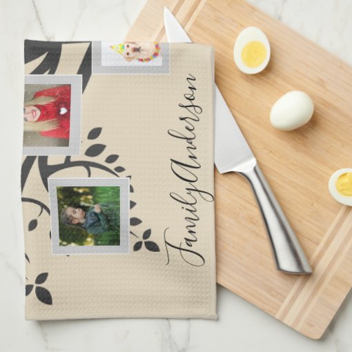 Photo Collage Family Tree Template Personalized Towel | Zazzle