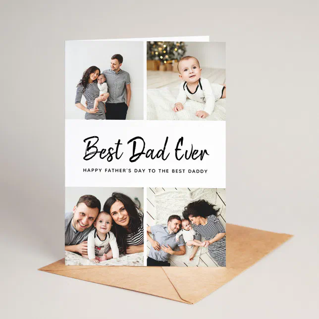 Photo Collage Father's Day Card for Dad | Zazzle