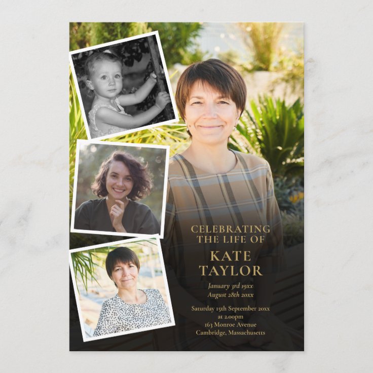 Photo Collage Funeral Memorial Order Of Service Program | Zazzle