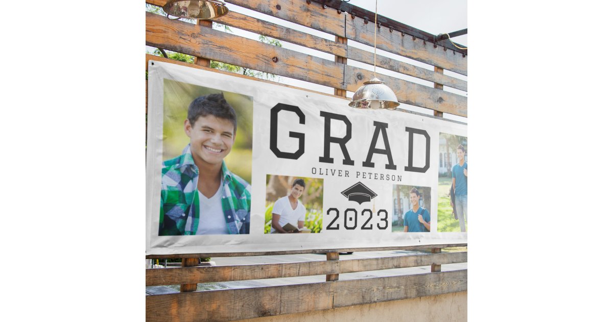 Photo Collage Grad Class of 2023 Banner | Zazzle