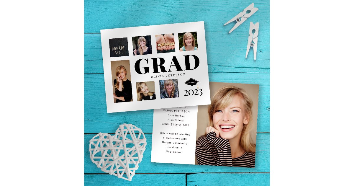 Photo Collage Graduate Announcement Flyer | Zazzle