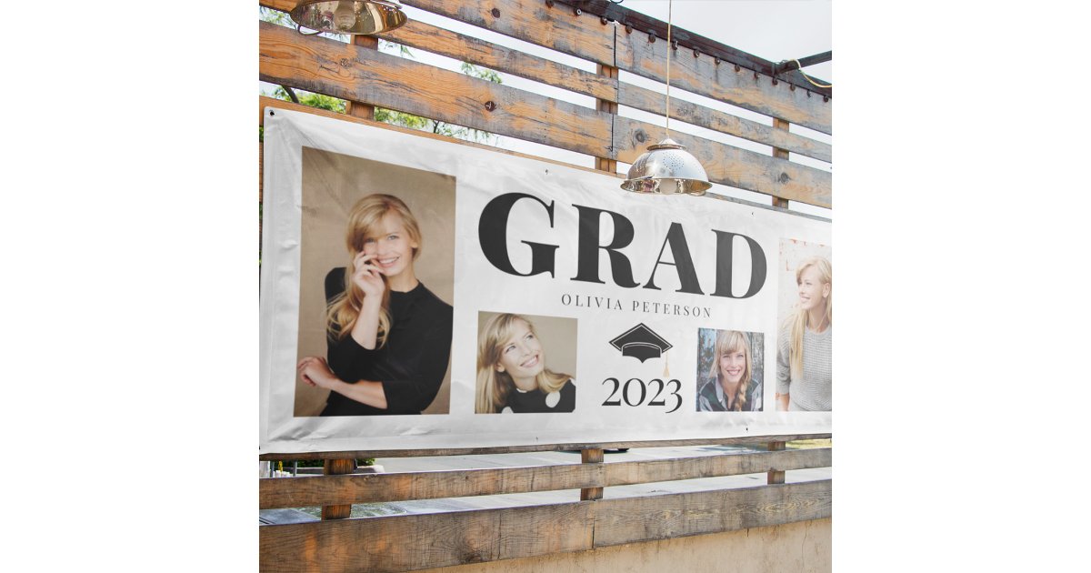 Photo Collage Graduate Class of 2023 Banner | Zazzle