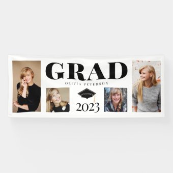 Photo Collage Graduate Class of 2023 Banner | Zazzle