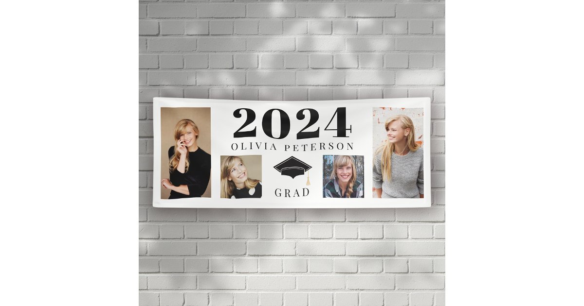 Photo Collage Graduate Class of 2024 Banner | Zazzle