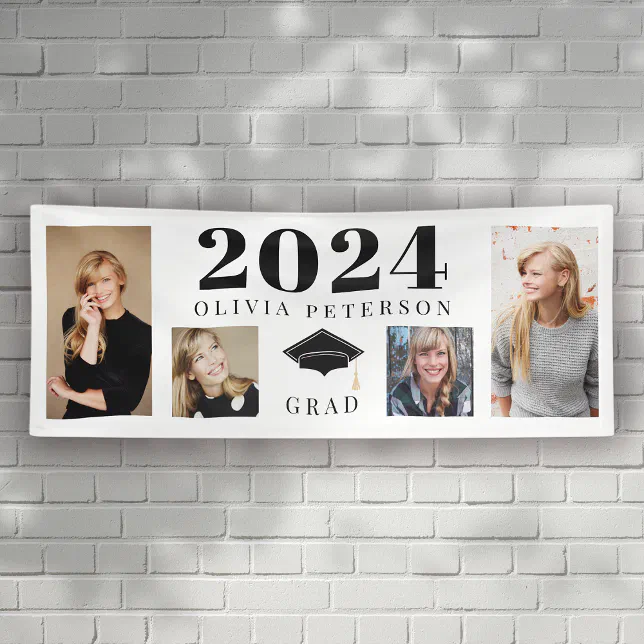 Photo Collage Graduate Class of 2024 Banner | Zazzle