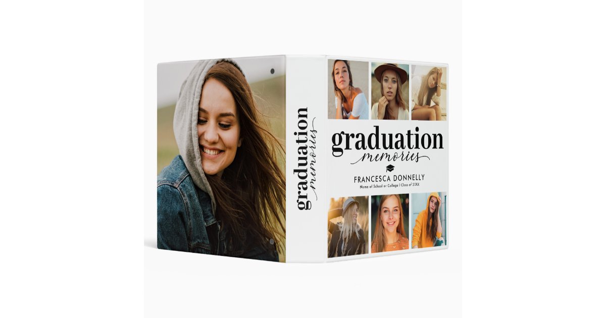 Photo Collage Graduation Memories 3 Ring Binder | Zazzle
