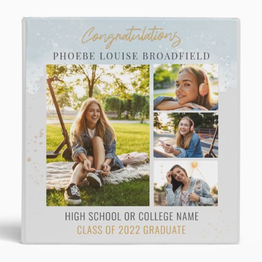Photo Collage Graduation Memories Class of 2022 3 Ring Binder | Zazzle