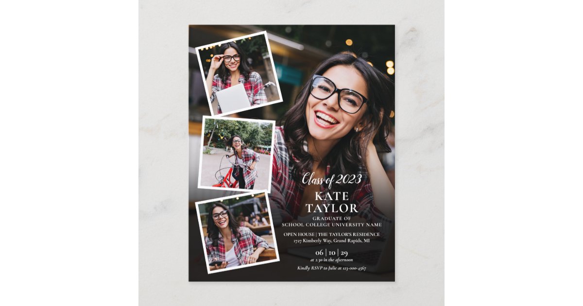 Photo Collage Graduation Party Budget Invitation | Zazzle