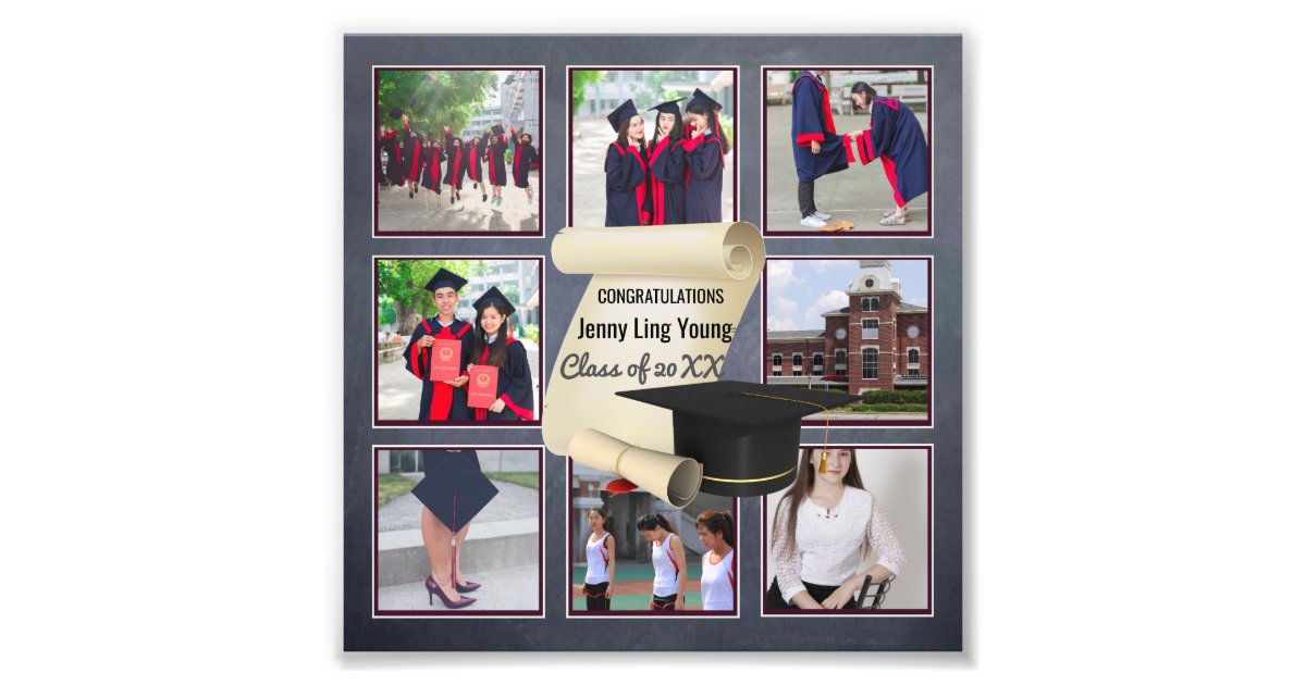 Photo Collage Graduation WALL ART - Commemorative | Zazzle