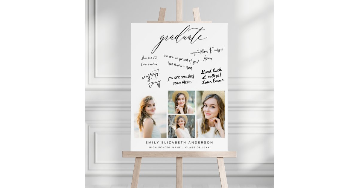 Photo Collage Guest Graduation Signature Foam Board | Zazzle