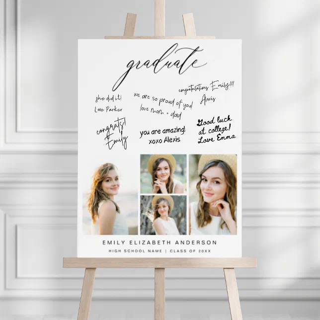 Photo Collage Guest Graduation Signature Foam Board | Zazzle